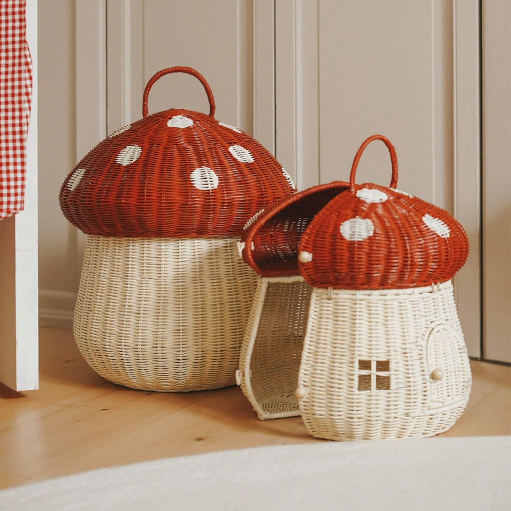 Mushroom Storage Basket - Red – Olli Ella EU